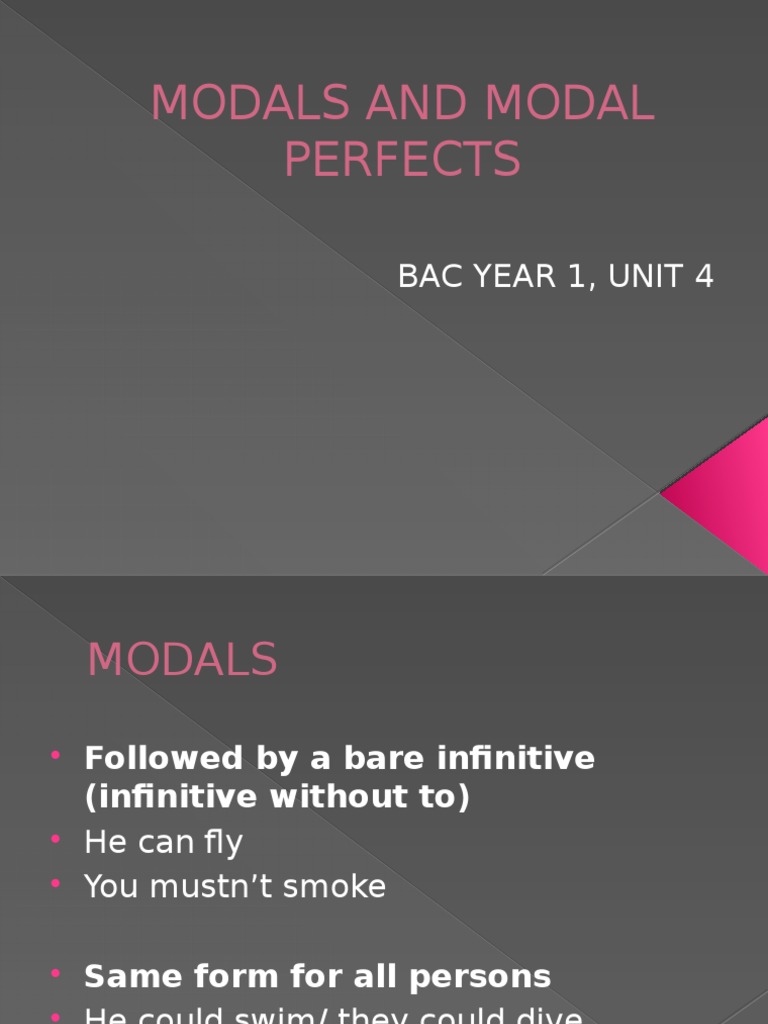 Modals and Perfect Modals | PDF | Language Arts & Discipline | Self ...