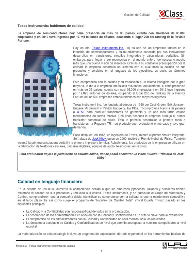 Texas Instruments - Hablemos de Calidad | PDF
