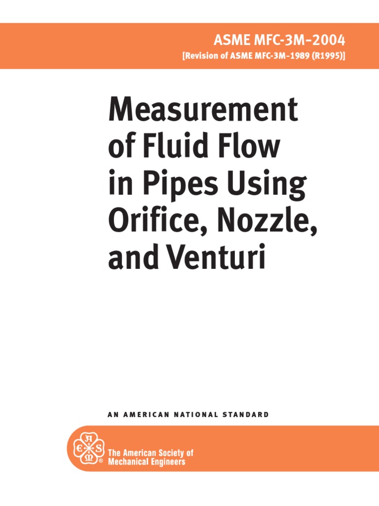Asme Mfc-3m Edtn 2004 Pre | PDF | Flow Measurement | Fluid Dynamics