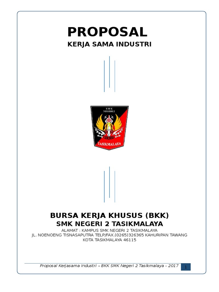 Proposal BKK SMK Negeri 2 Tasikmalaya | PDF