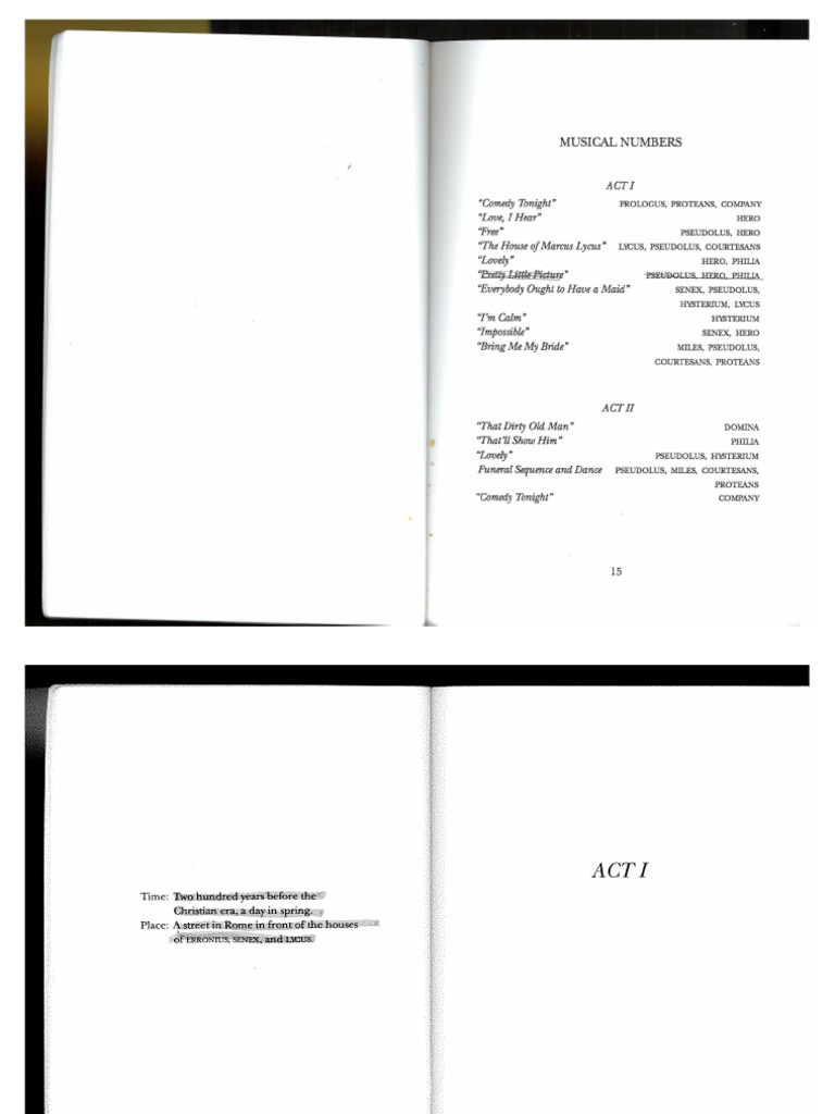 Script - Funny Thing Happened On The Way To The Forum PDF | PDF