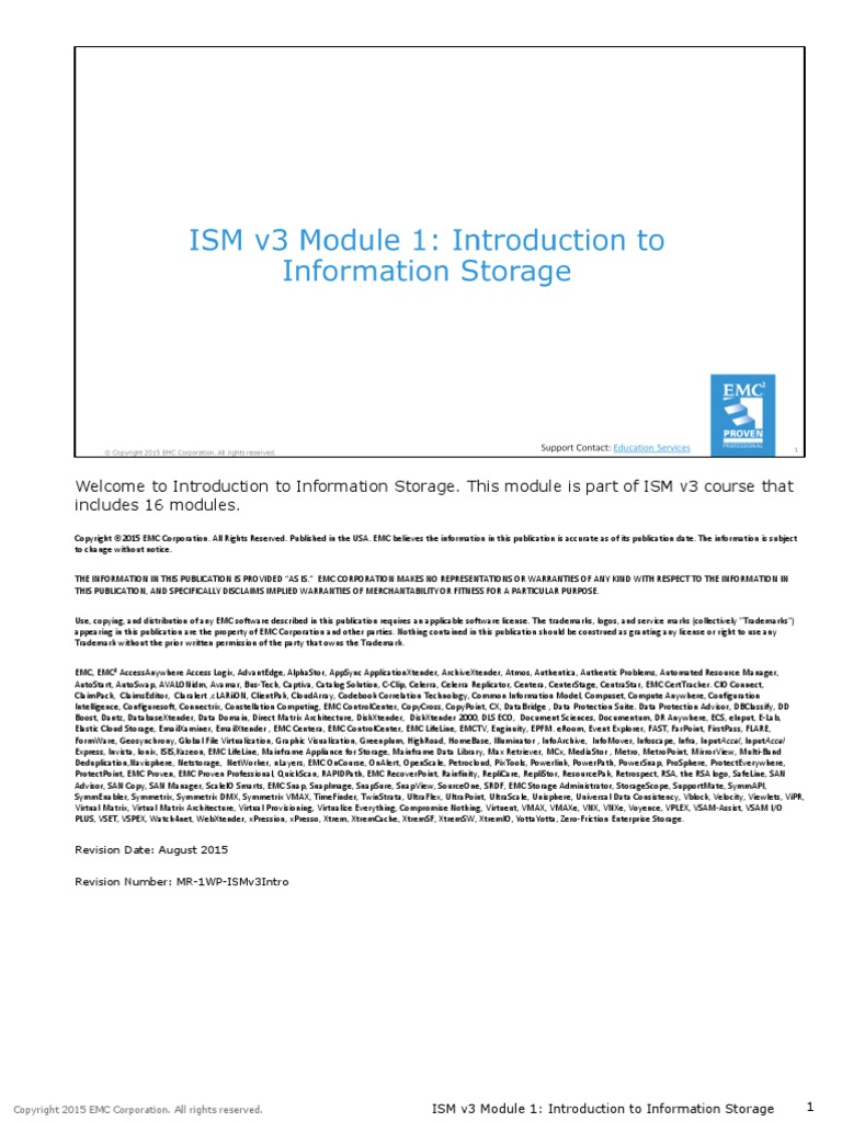 ISM v3 Module 1 - Elearning - SRG | PDF | Client–Server Model ...