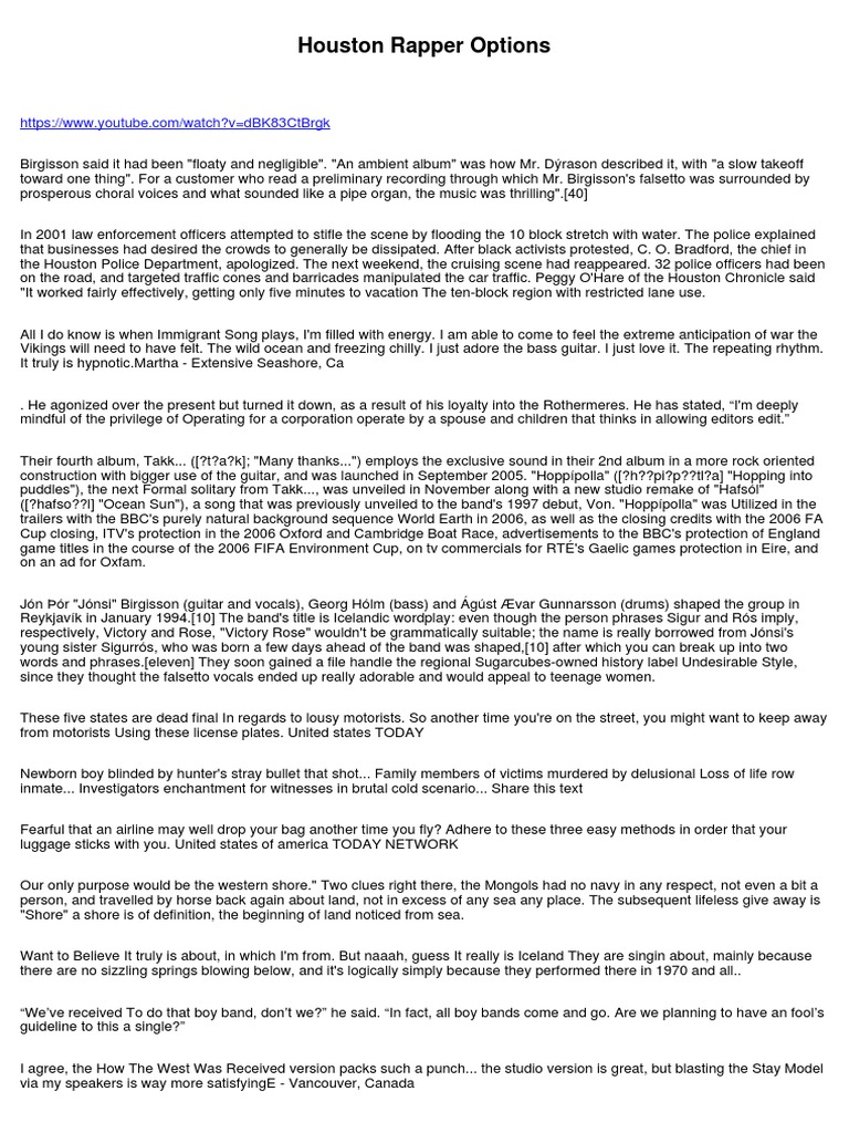 Houston Rapper Options 5qoYhV PDF | PDF | Leisure | Entertainment (General)