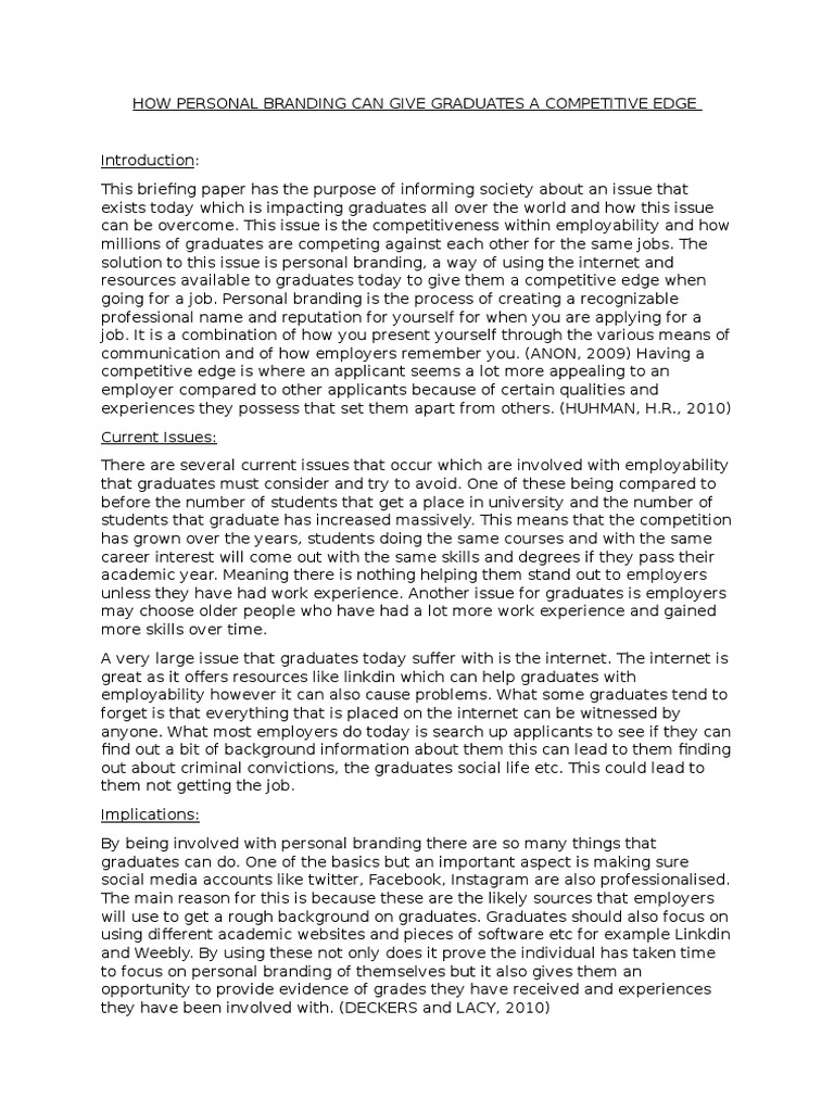 Personal Branding Report | PDF | Social Media | Popular Culture & Media ...