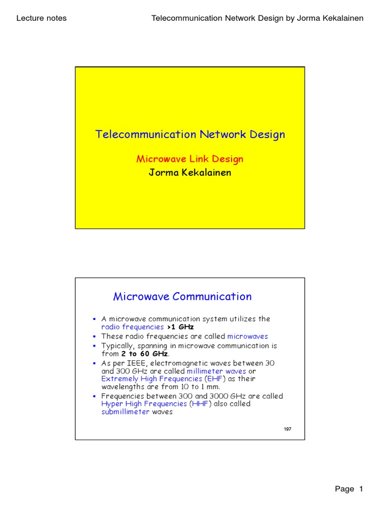 Telecommunication Network Design - Microwave Link Design | PDF | Radio ...