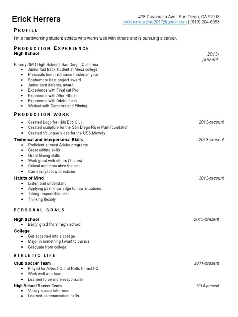 3a Resume Erick Herrera | PDF | Communication | Behavior Modification
