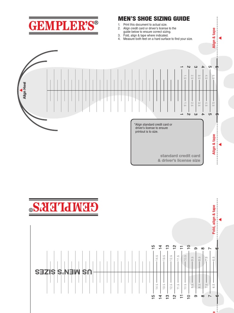 Men's Shoe Sizing Guide Printout | PDF
