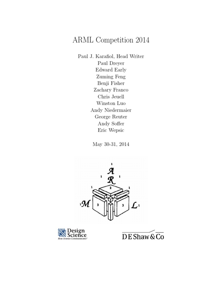 ARML 2014 Math Problems & Solutions | PDF | Area | Trigonometric Functions