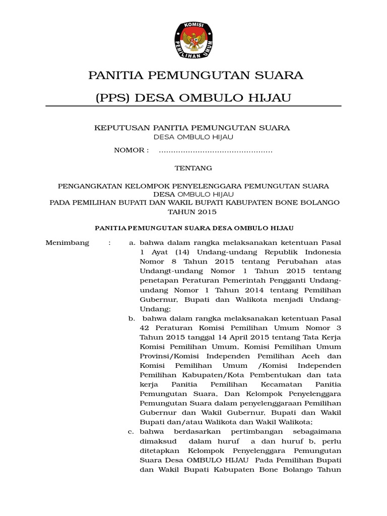 Contoh SK Kpps | PDF