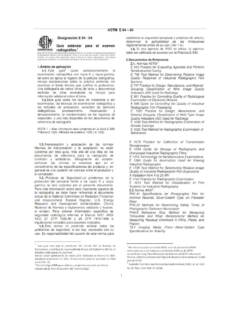 Norma ASTM E-094-04 Español | PDF