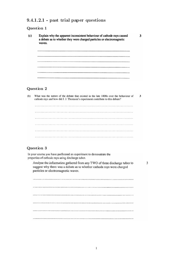 9.4.1.2.1 - Past Trial Paper Questions | PDF