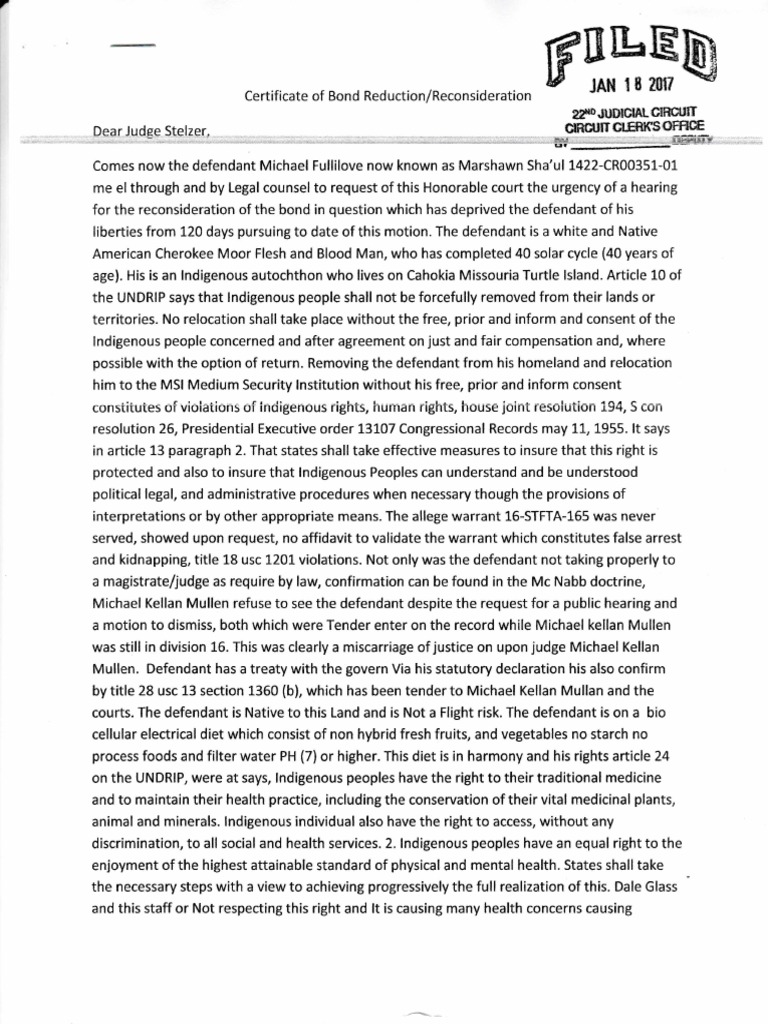 Documents For Judge Information and Bond Reduction - 20170120 - 0001 | PDF