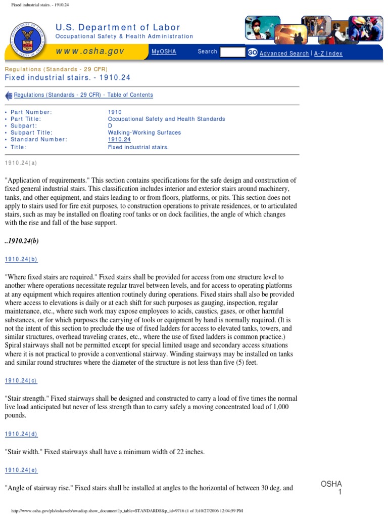 Osha 1910 24 And 1910 27 Pdf Stairs Nature