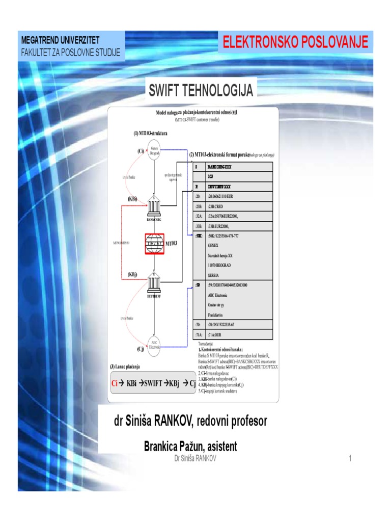 Elektronsko Poslovanje SWIFT | PDF