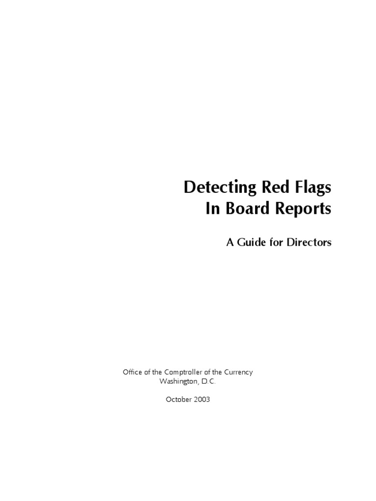 Detecting Red Flags in Board Reports | PDF | Market Liquidity | Banks