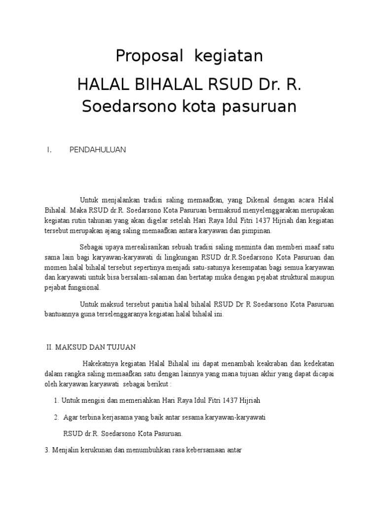 Proposal Halal Bihalal | PDF