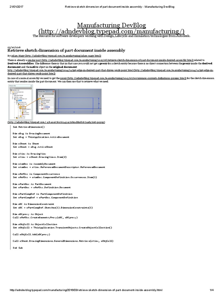 Retrieve Sketch Dimension of Part Document Inside Assembly ...