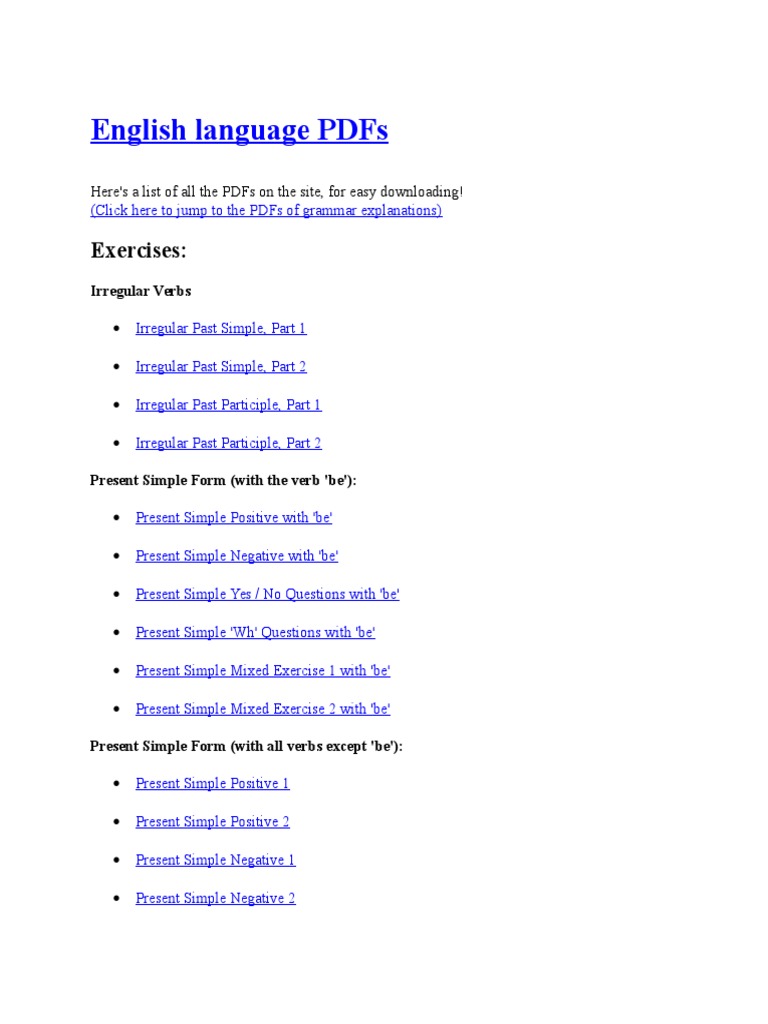 English Language PDFs | PDF | Perfect (Grammar) | Language Mechanics