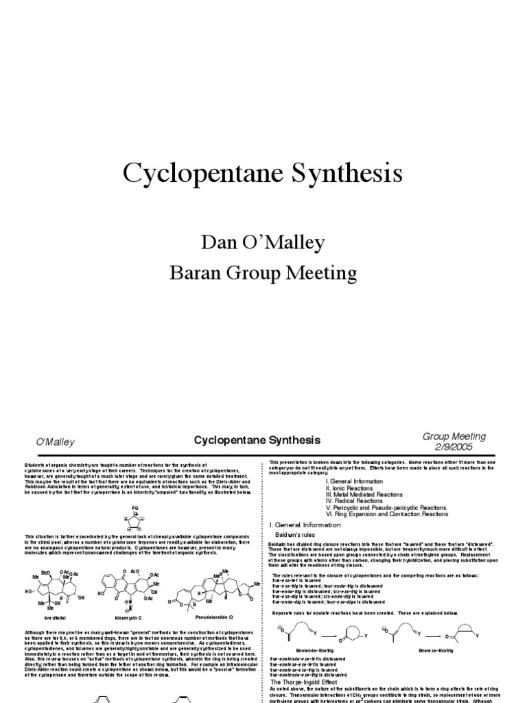 Cyclopentane Synthesis | Alkene | Chemical Reactions