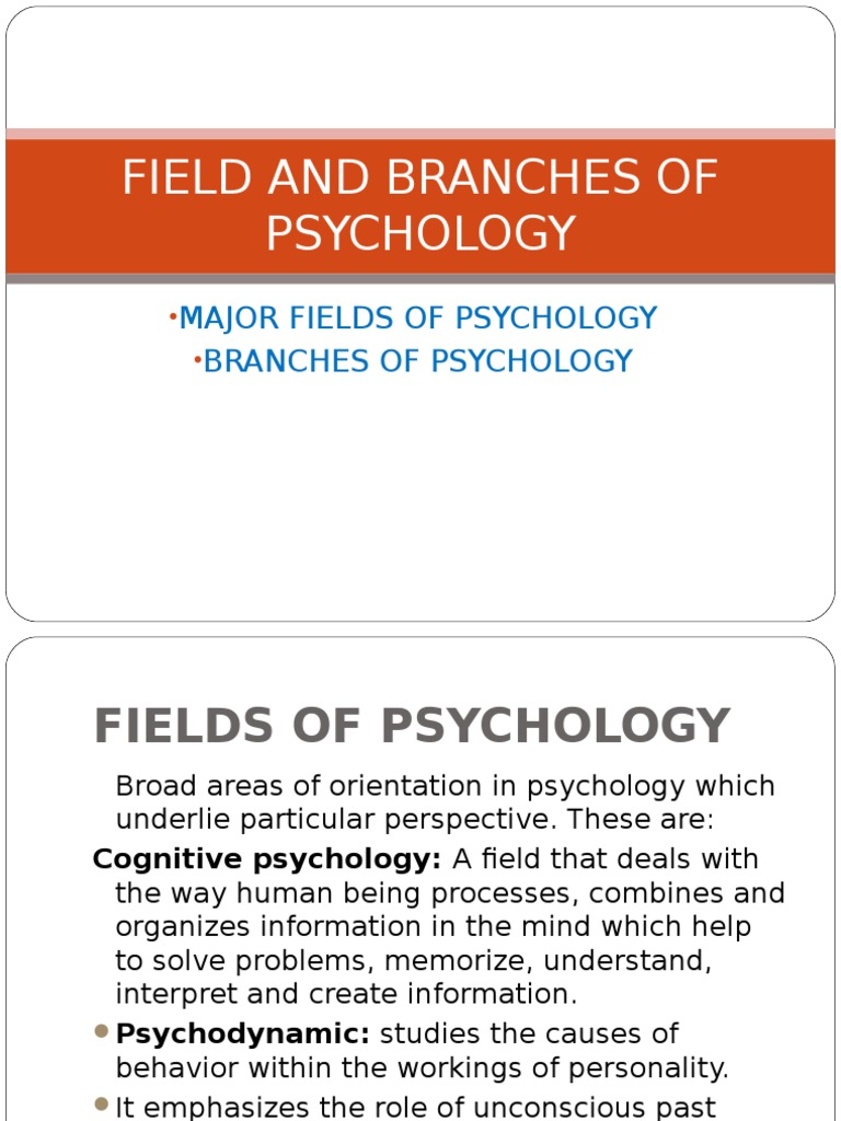 Overview of Psychology Branches | PDF | Personality Psychology ...