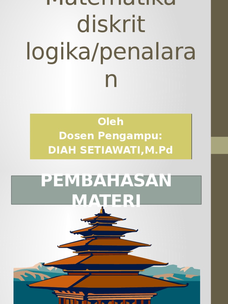 Matematika Diskrit (Logika) | PDF | Seni & Disiplin Bahasa