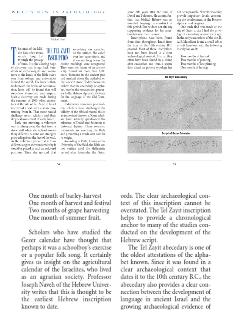Hasel (The Tel Zayit Inscription) | PDF | Hebrew Language | Seventh Day ...