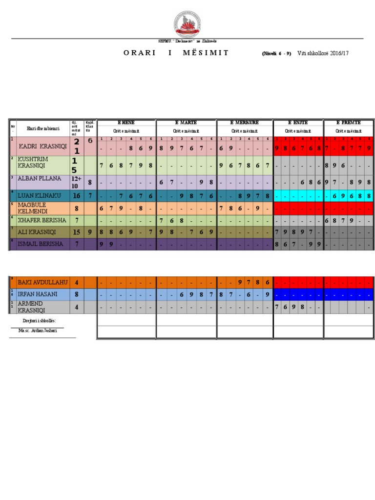 Orari Mesimor 1 | PDF