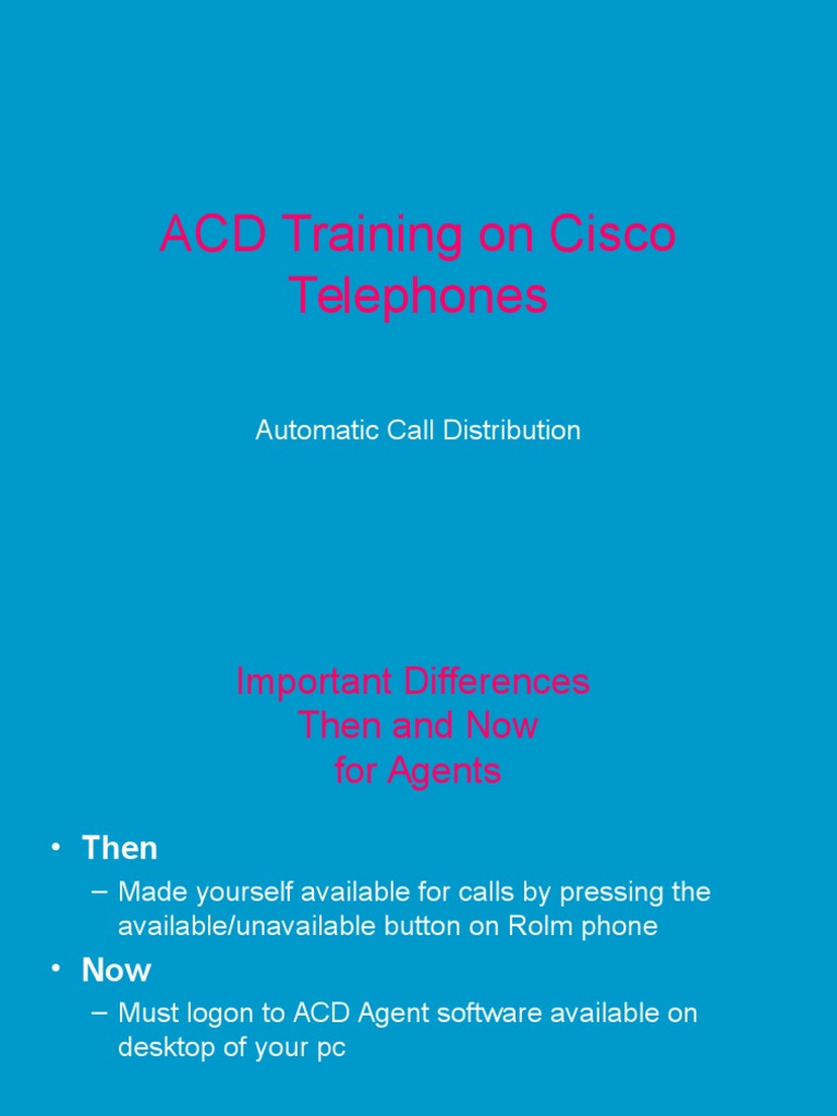 ACD Training for Cisco Users | PDF