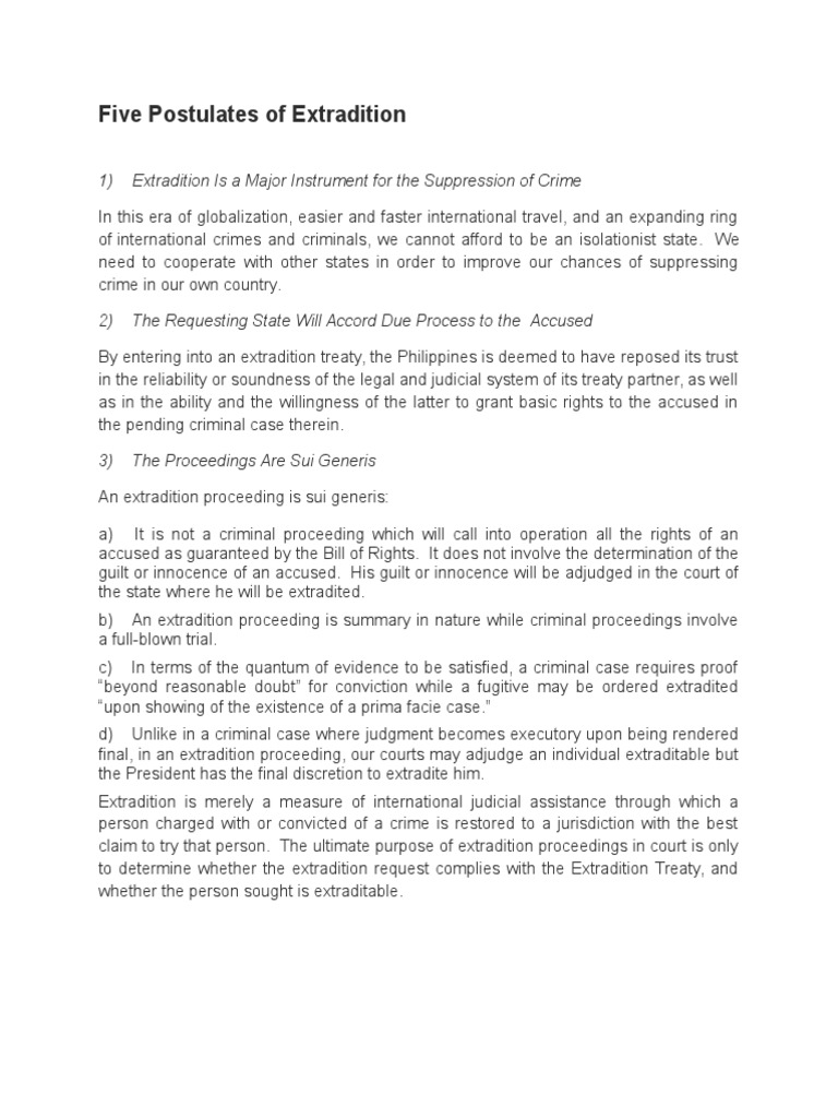 Understanding Extradition in the Philippines | PDF | Extradition ...