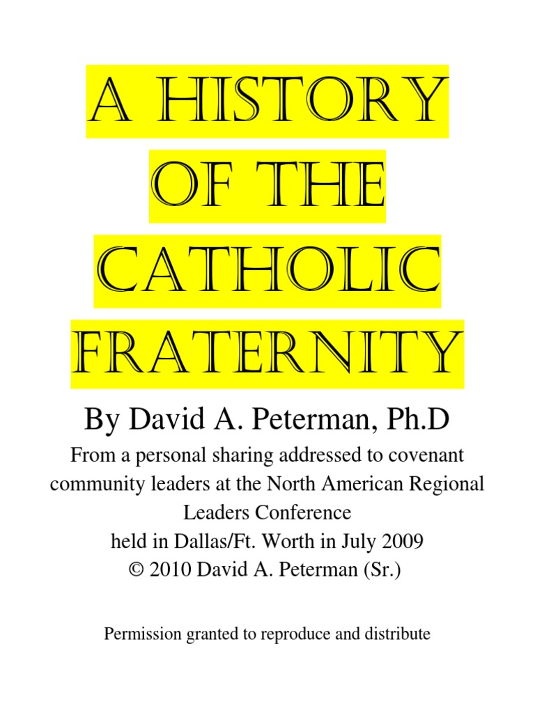 A History of The Catholic FraterniTy | Download Free PDF | Second ...