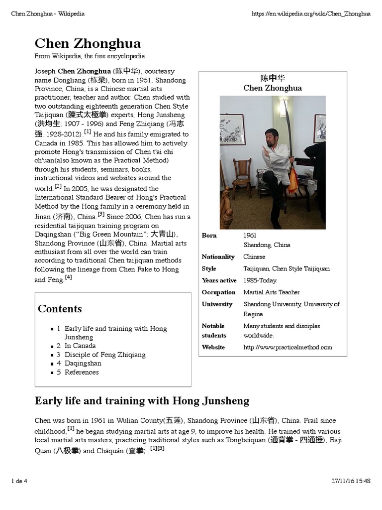 Chen Zhonghua PDF | PDF | Chinese Martial Arts | Traditional Chinese ...