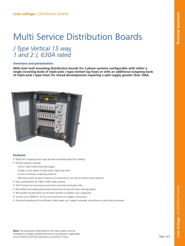 MSDB J Type Vertical 15 Way Data Sheet | Download Free PDF | Fuse ...