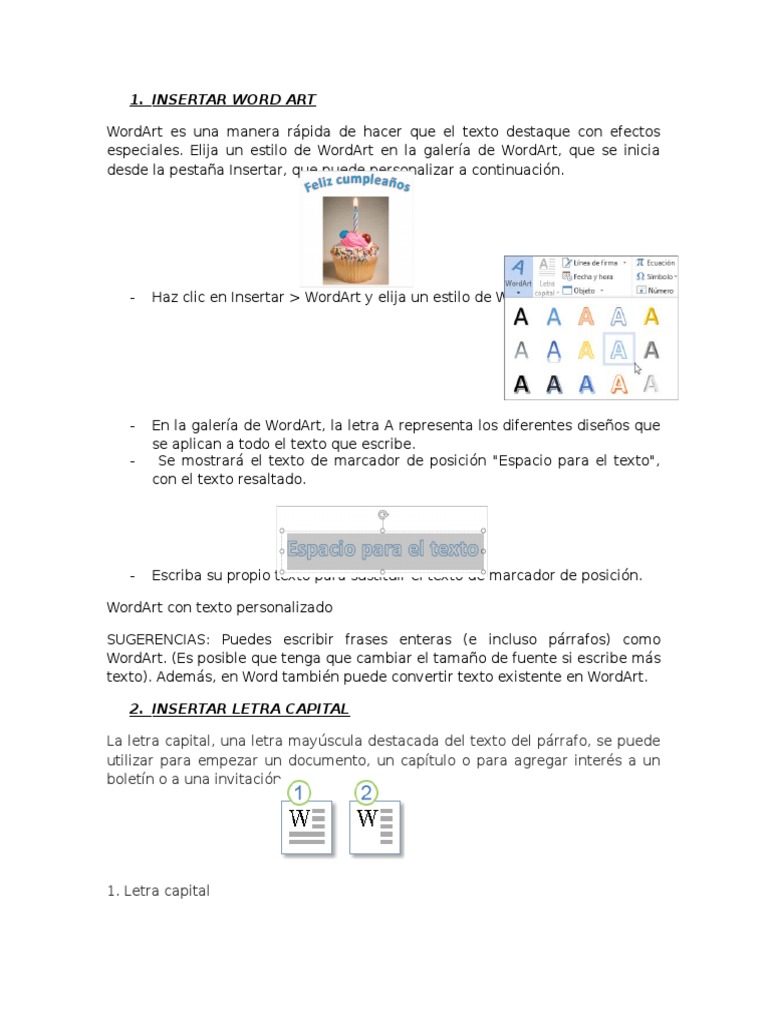 Insertar Word Art | PDF
