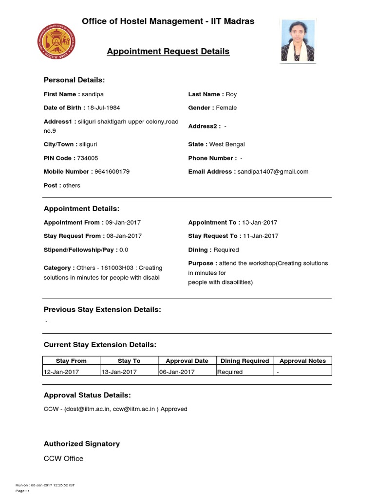 Candidate Appointment Details | PDF