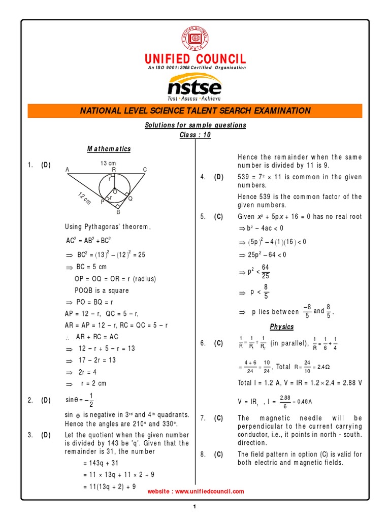 Solutions 10 Samplepaper | PDF | Teaching Methods & Materials | Science & Mathematics