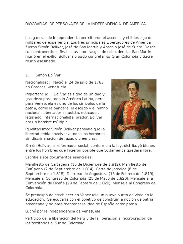 Biografías de Héroes de la Independencia | PDF | Guatemala | Agitación