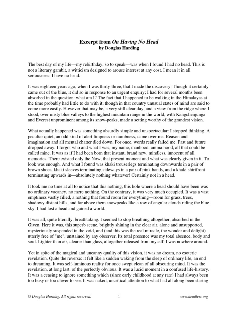 Realization Douglas Harding | PDF