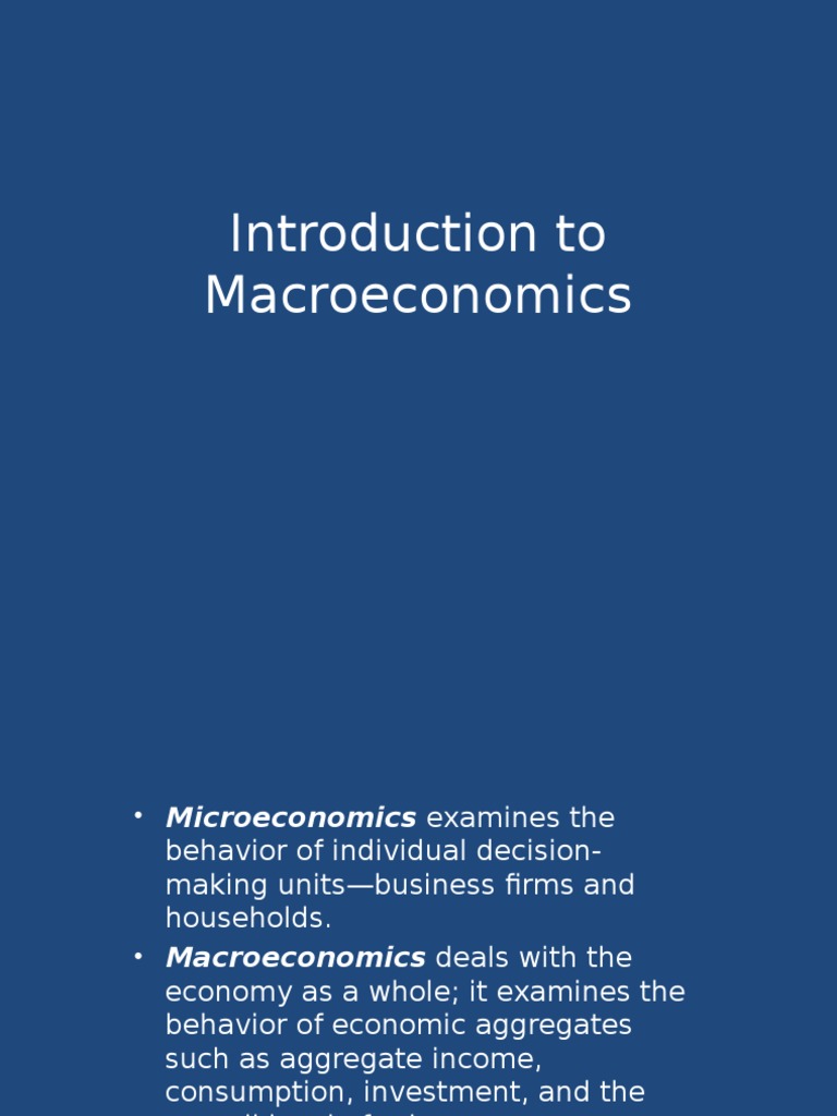 Introduction to Macroeconomics Overview | PDF | Macroeconomics | Inflation