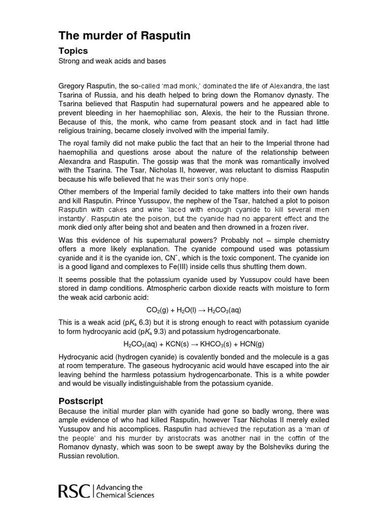 The Murder of Rasputin PDF | PDF | Grigori Rasputin | Nicholas Ii Of Russia