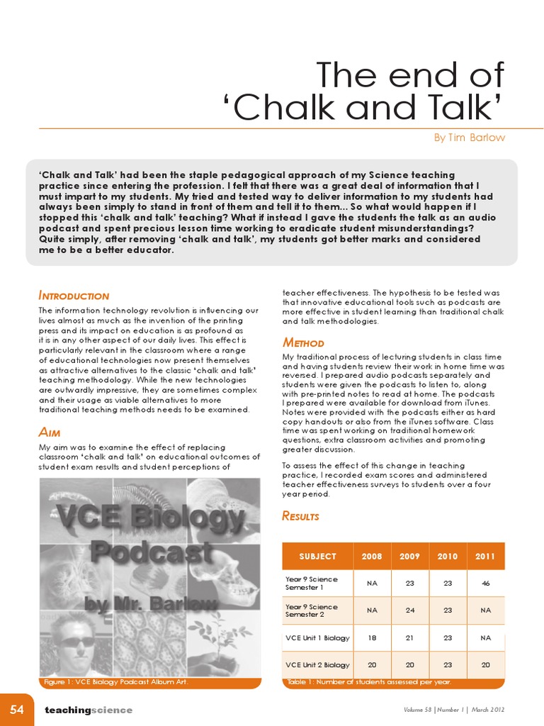 The End of 'Chalk and Talk' PDF | PDF | Teaching Method | Teachers