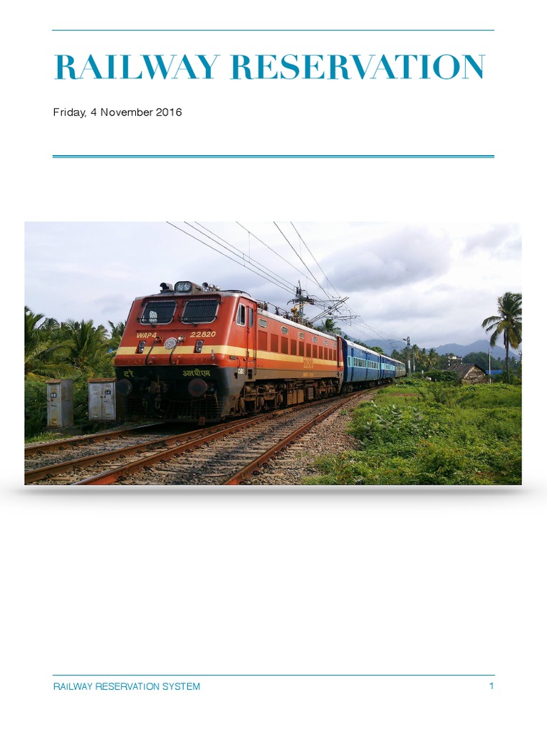Indian Railway Reservation System | PDF | Software Testing | Business ...