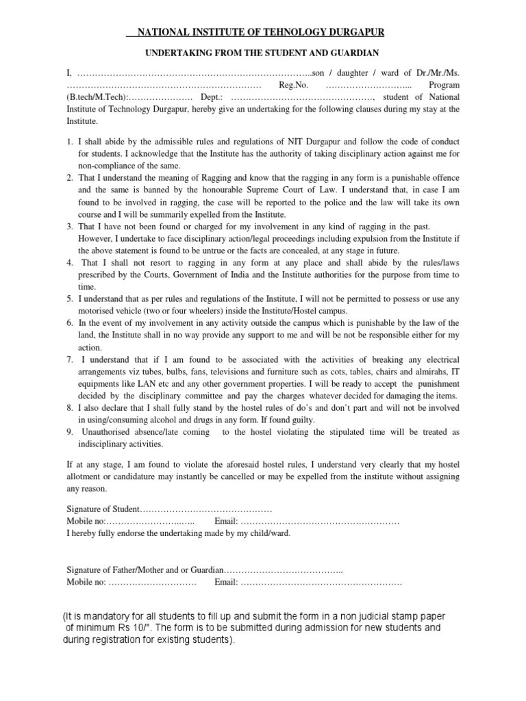 Undertaking Form 2 | PDF | Justice | Crime & Violence