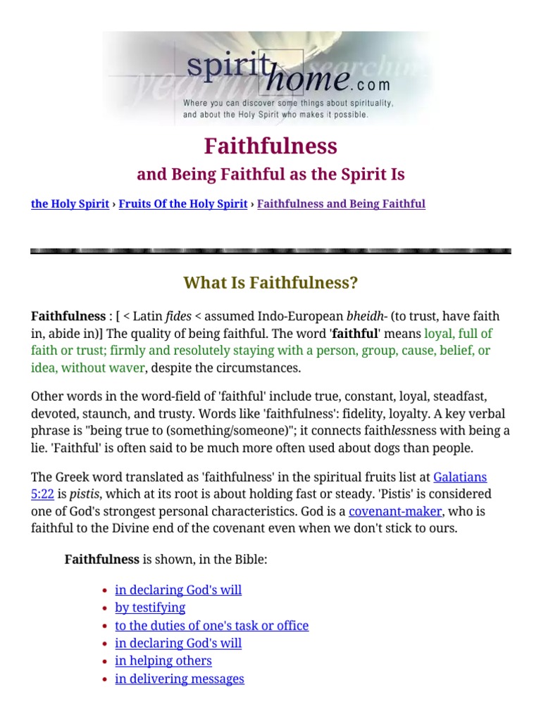 Faithfulness and Being Faithful | Covenant (Biblical) | God