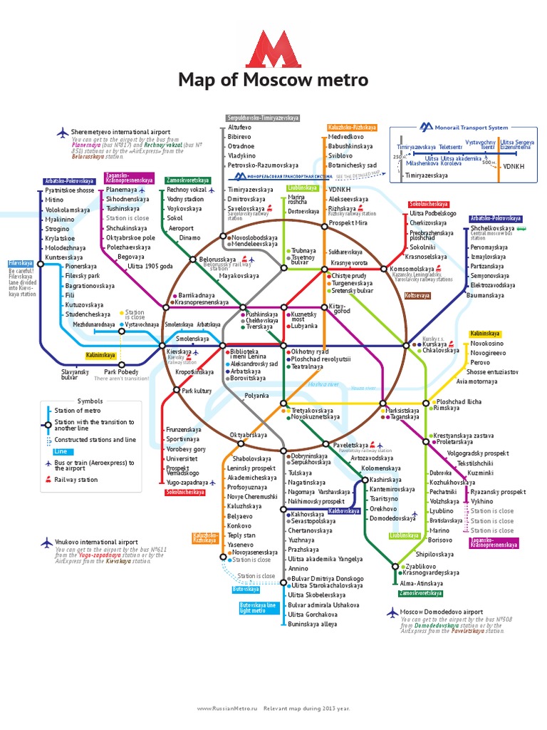 Moscow Metro Map en PDF | PDF | Moscow | Rail Transport