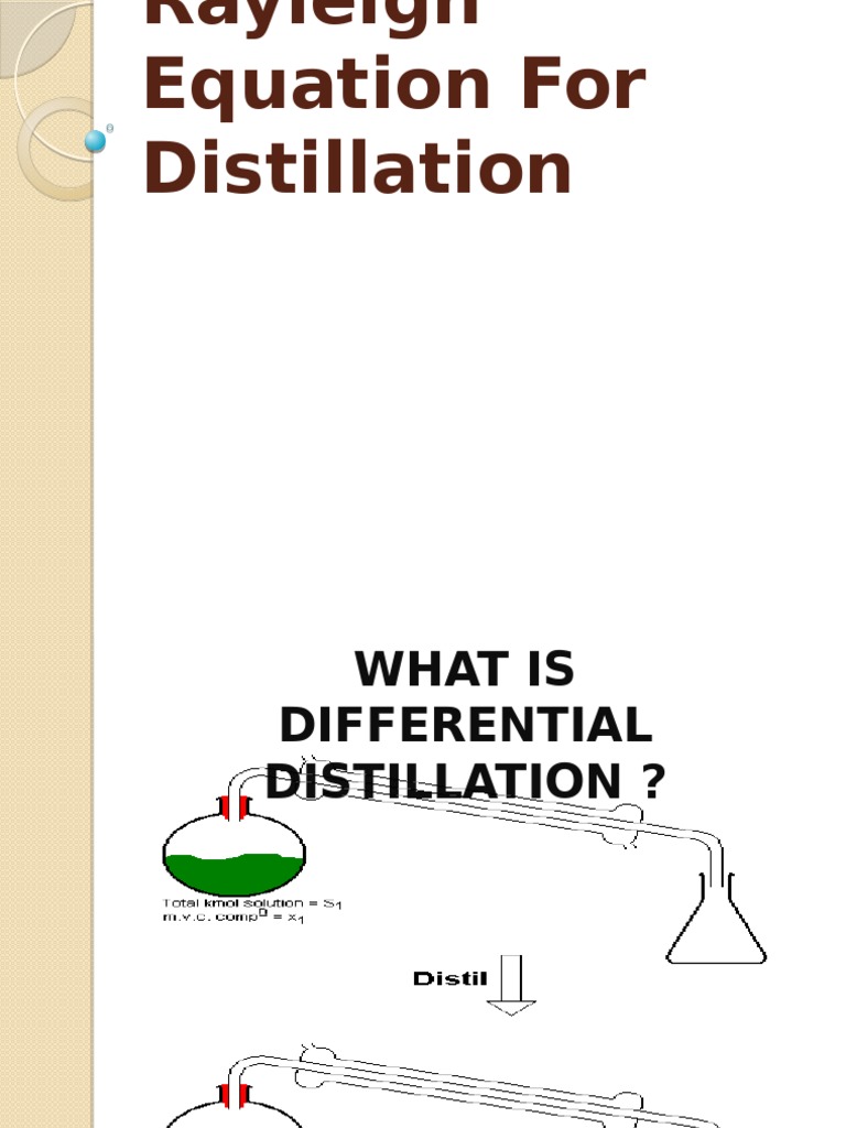 Rayleigh Equation For Distillation | PDF