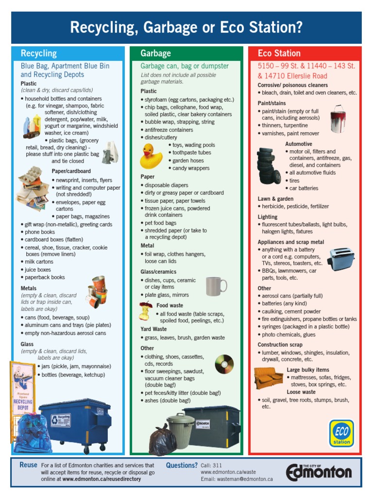 Edmonton Waste Management Guide | PDF | Recycling | Waste Management