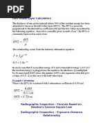 RT Formulas For Calculations | PDF | Radiography | Attenuation