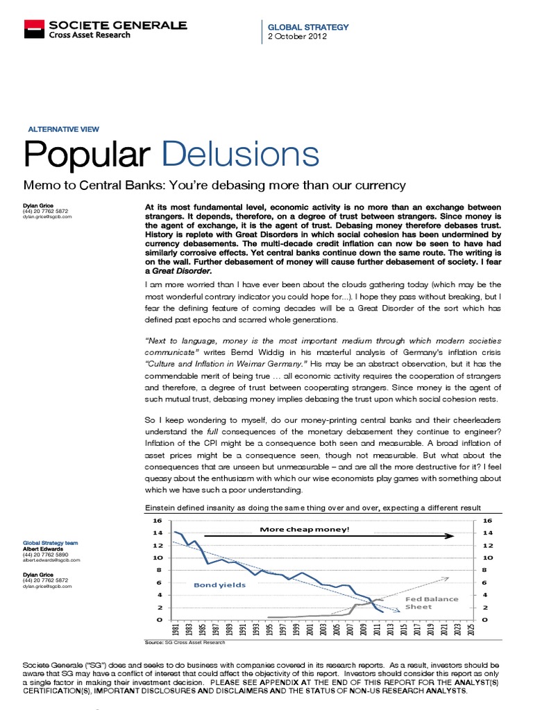 Dylan Grice Memo To Central Banks | PDF | Inflation | Central Banks
