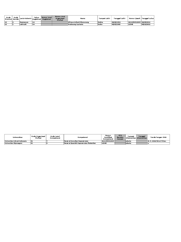 Contoh Cara Pengisian STR Asli | PDF | Karier & Perkembangan | Ilmu Sosial