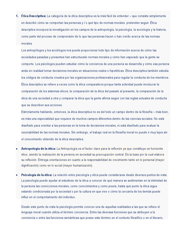 Ética Descriptiva | PDF | Moralidad | Norma (social)